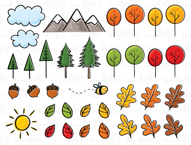 Camping Clipart Set Cute Summer Camp Clip Art Campground Clipart Summer ...