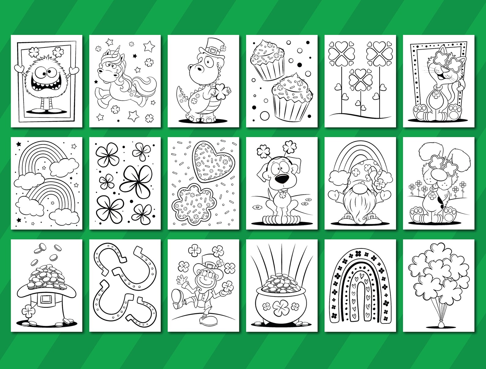 St. Patricks Day Coloring Page Set Instant Download Saint - Etsy