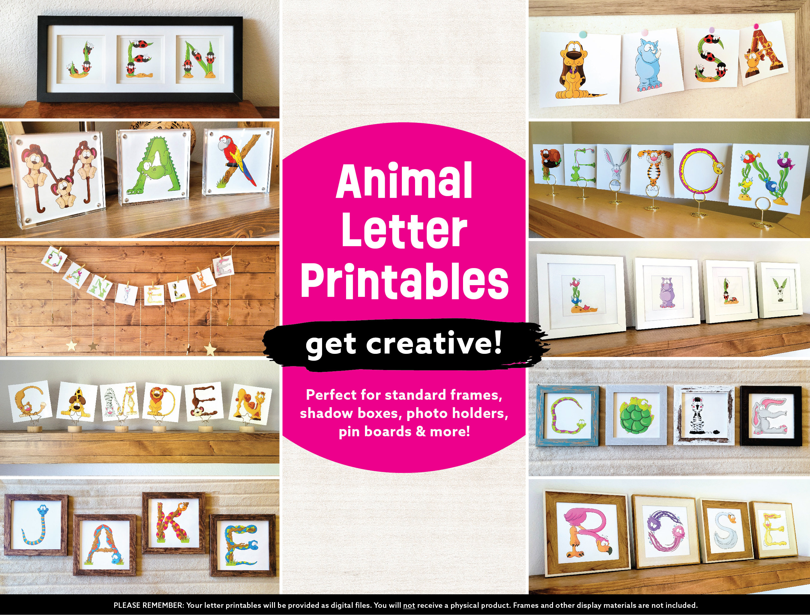 Animal Letter Printables Animal Alphabet Cute Animal Letters Alphabet ...