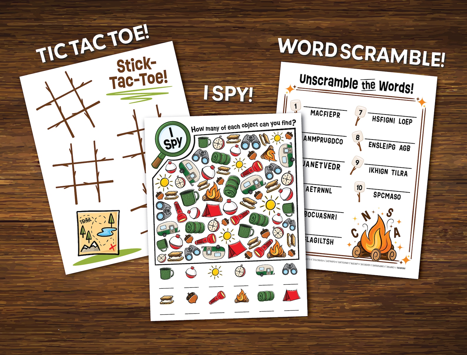 Camping Activity Bundle Printable - Instant Download - Camping ...