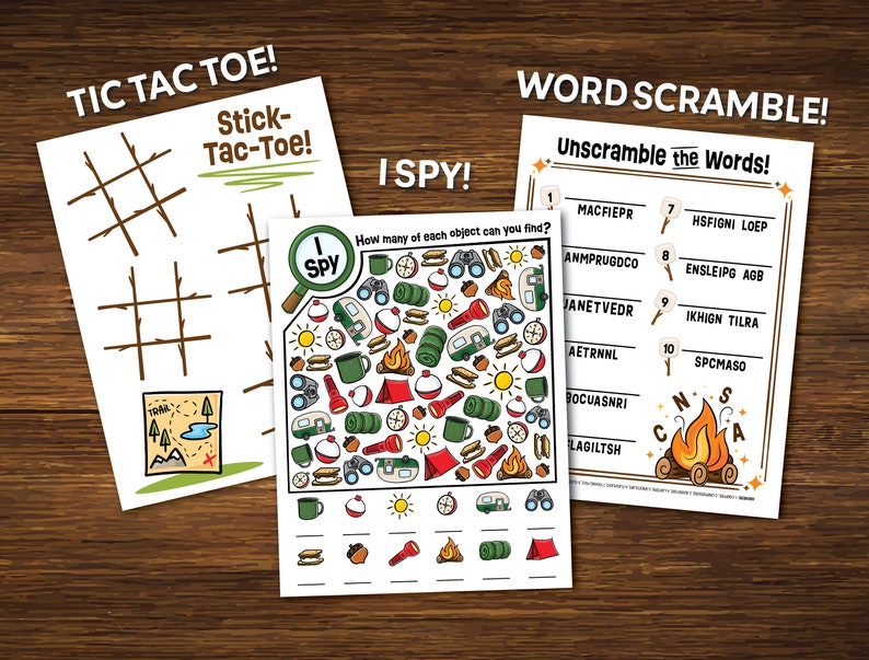 Camping Activity Bundle Printable - Instant Download - Camping ...