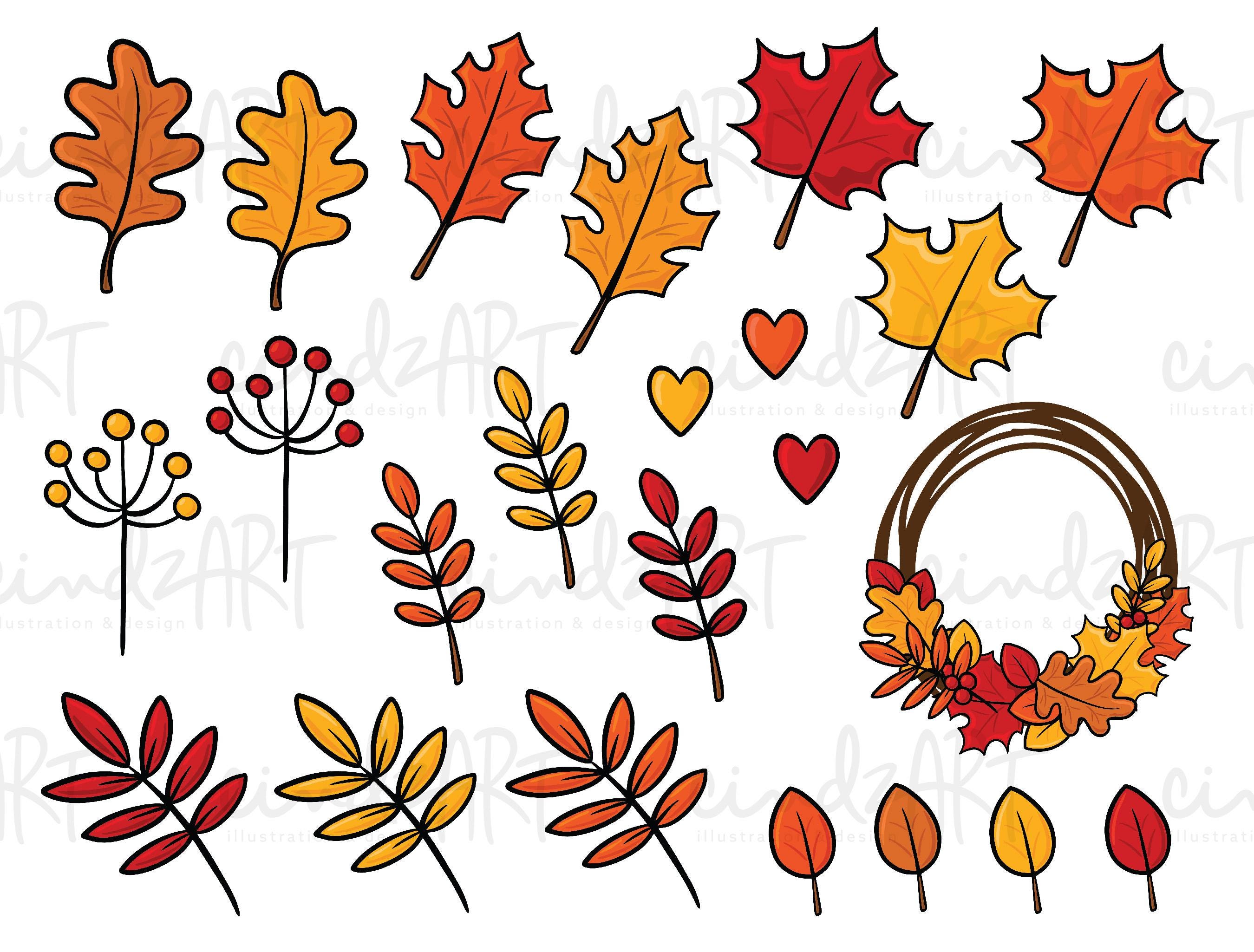 Cute Fall Clipart - Fall Woodland Clip Art - Thanksgiving Clipart ...
