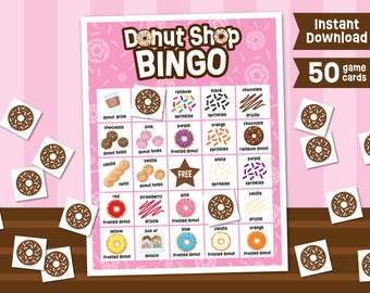 Donut Bingo Game Printable Instant Download Printable Game Donut ...