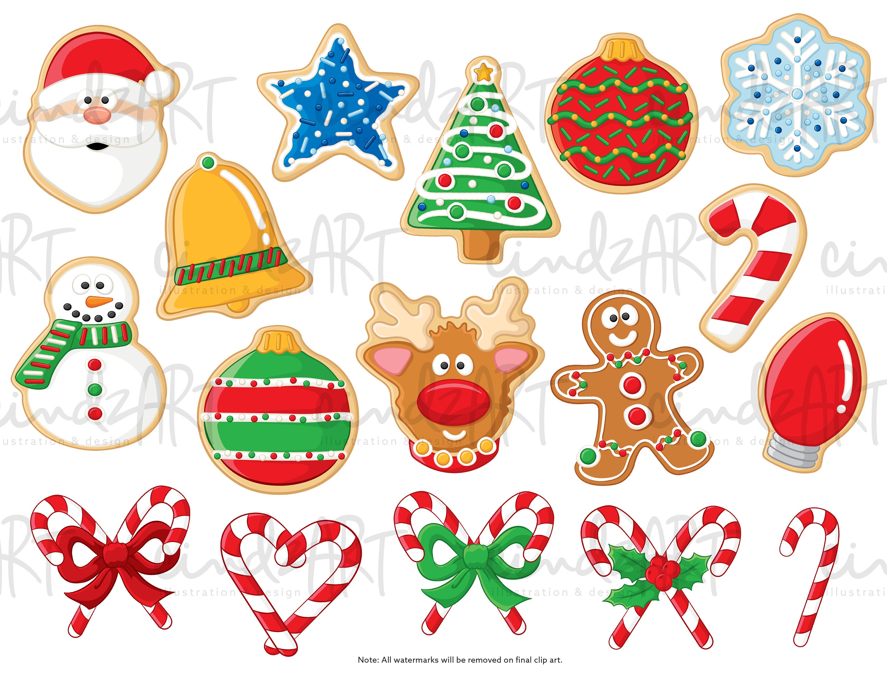 Cute Christmas Clip Art Commercial Use Christmas Clipart - Etsy
