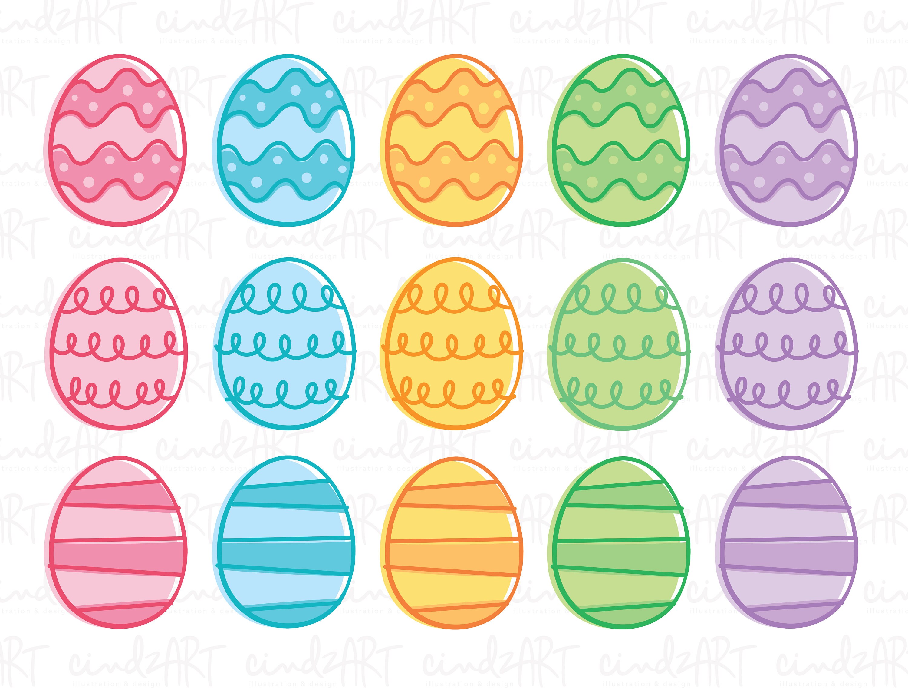 Easter Egg Clipart Cute Easter Egg Doodle SVG PNG Easter Egg Clip Art ...
