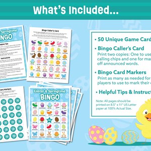 Easter Spring Bingo Game - Instant Download - Easter Springtime Kids ...