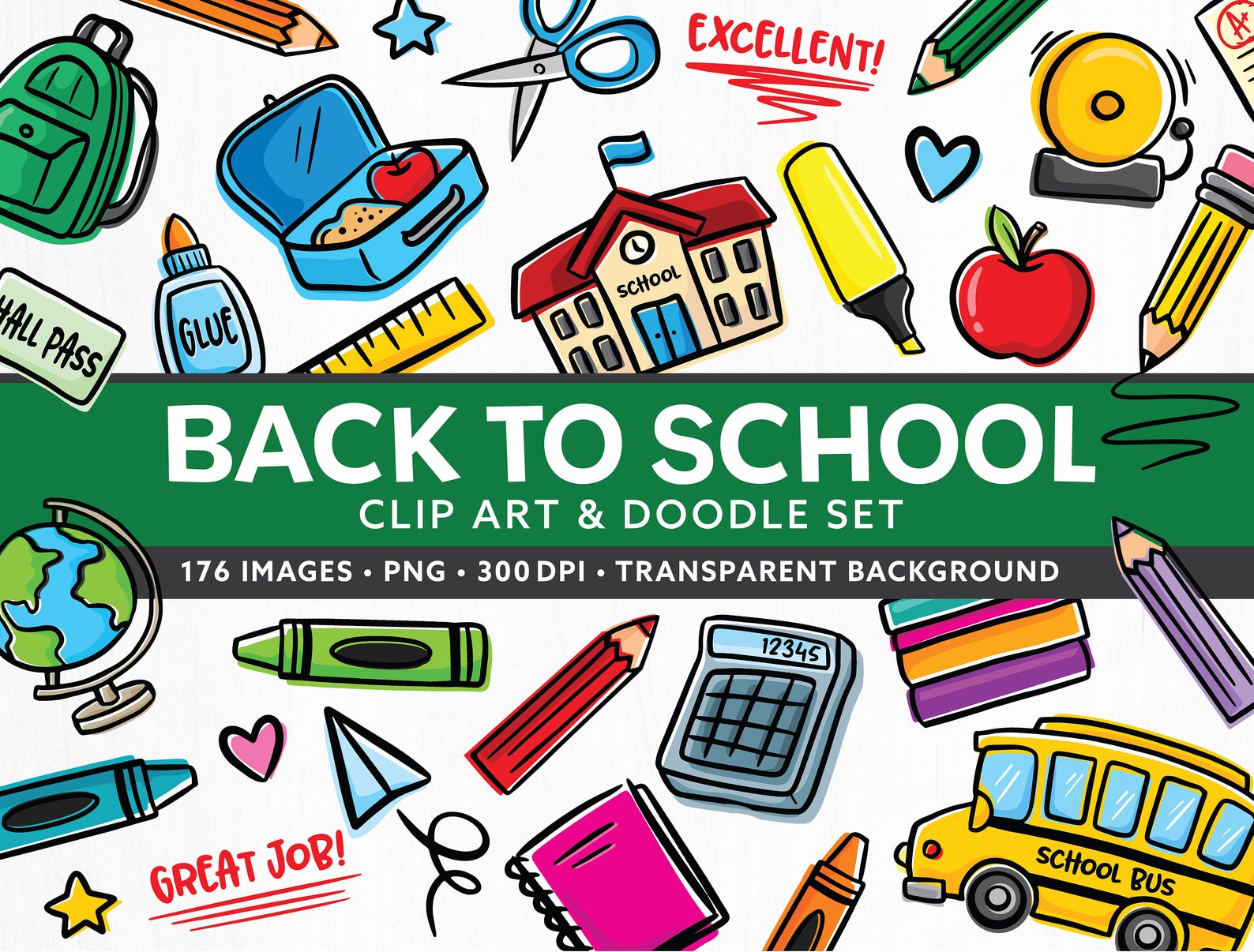 Back to School Classroom Clipart Digital Download Cute Teacher Graphics ...