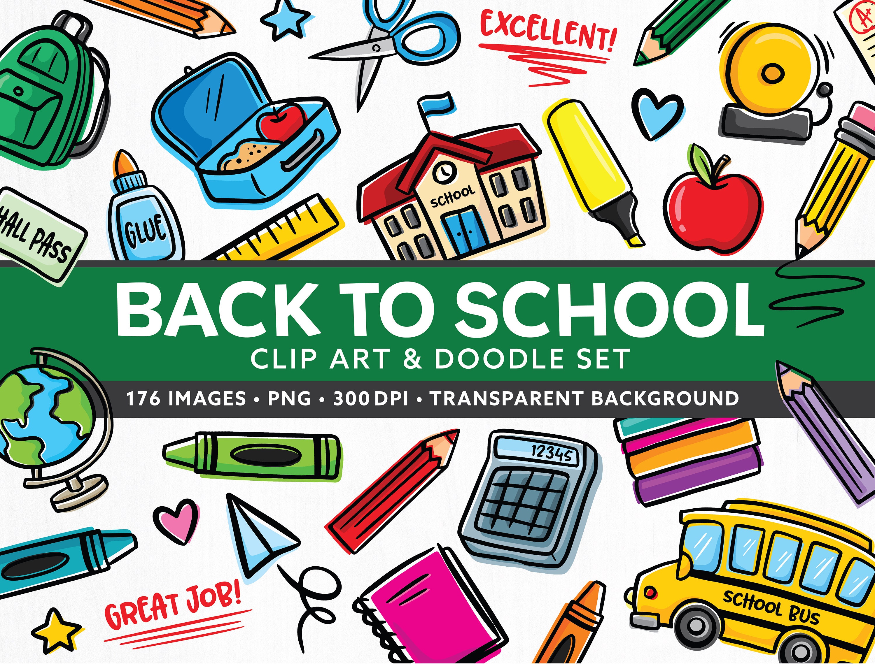 Back to School Classroom Clipart Digital Download Cute - Etsy