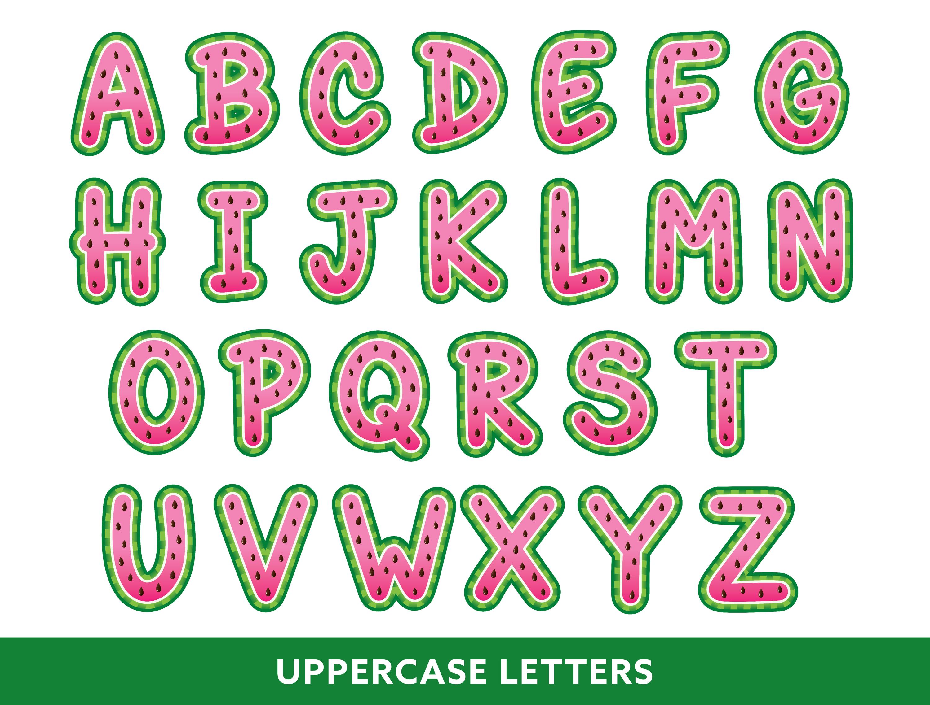 Watermelon Clipart Collection - Watermelon Alphabet Numbers Symbols ...
