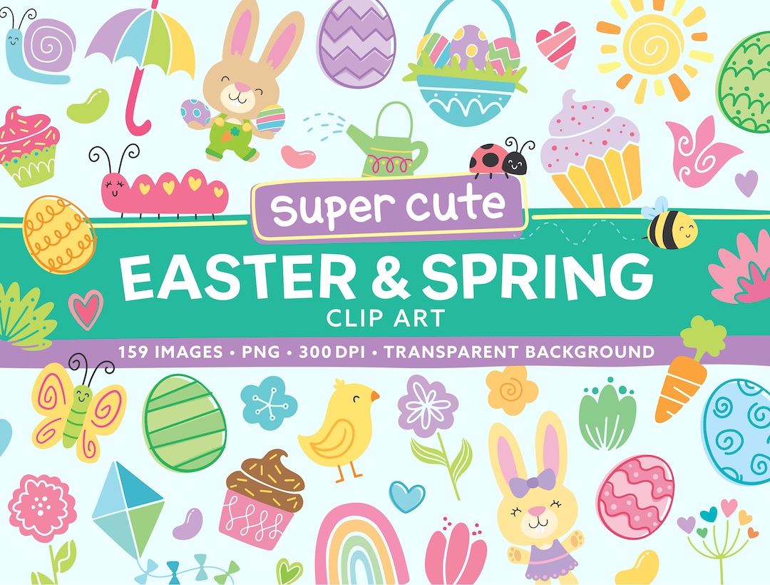 Cute Easter Spring Commercial Use Clipart - Happy Easter Clip Art ...