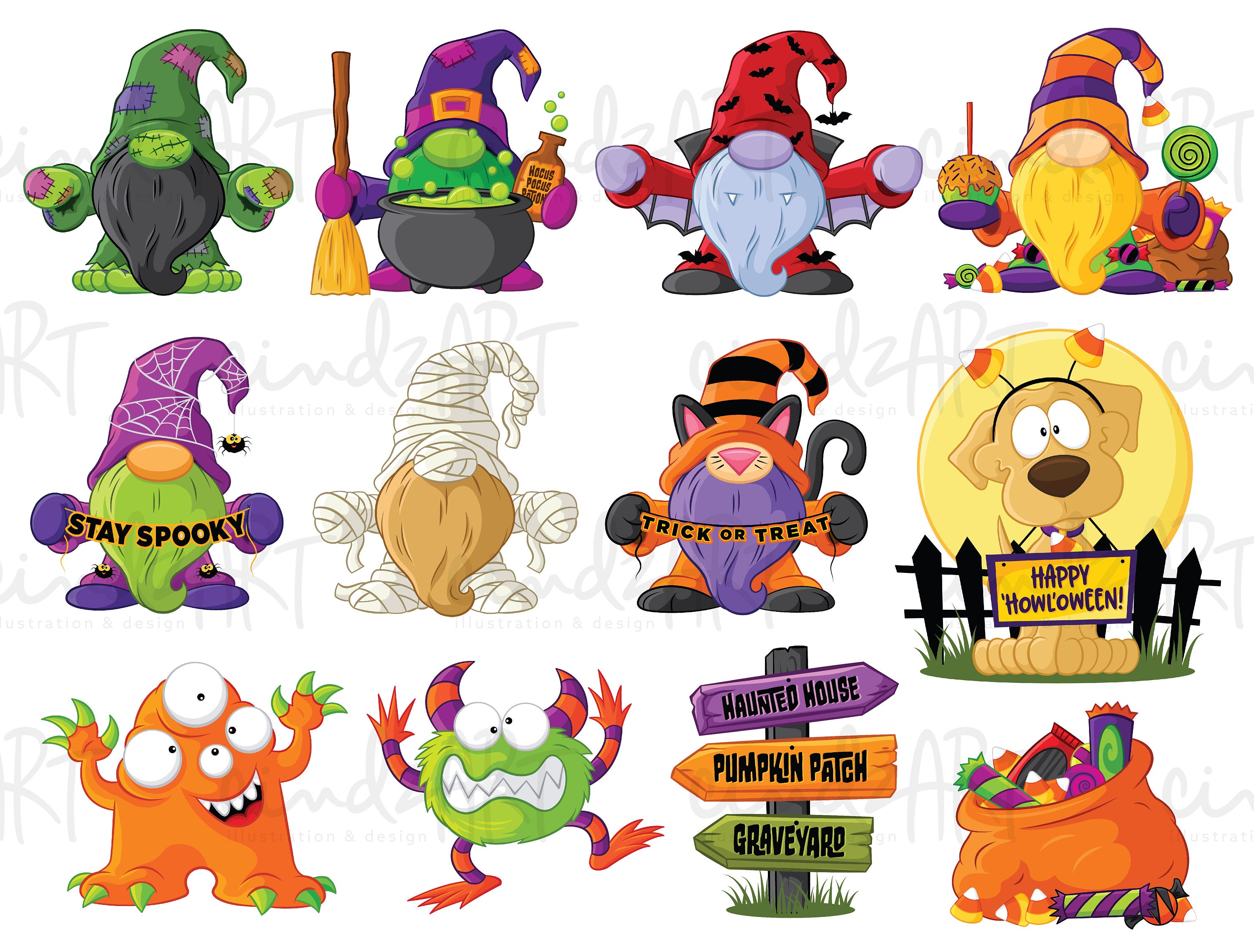 Cute Halloween Clip Art Halloween Party Decor Halloween Scrapbooking ...