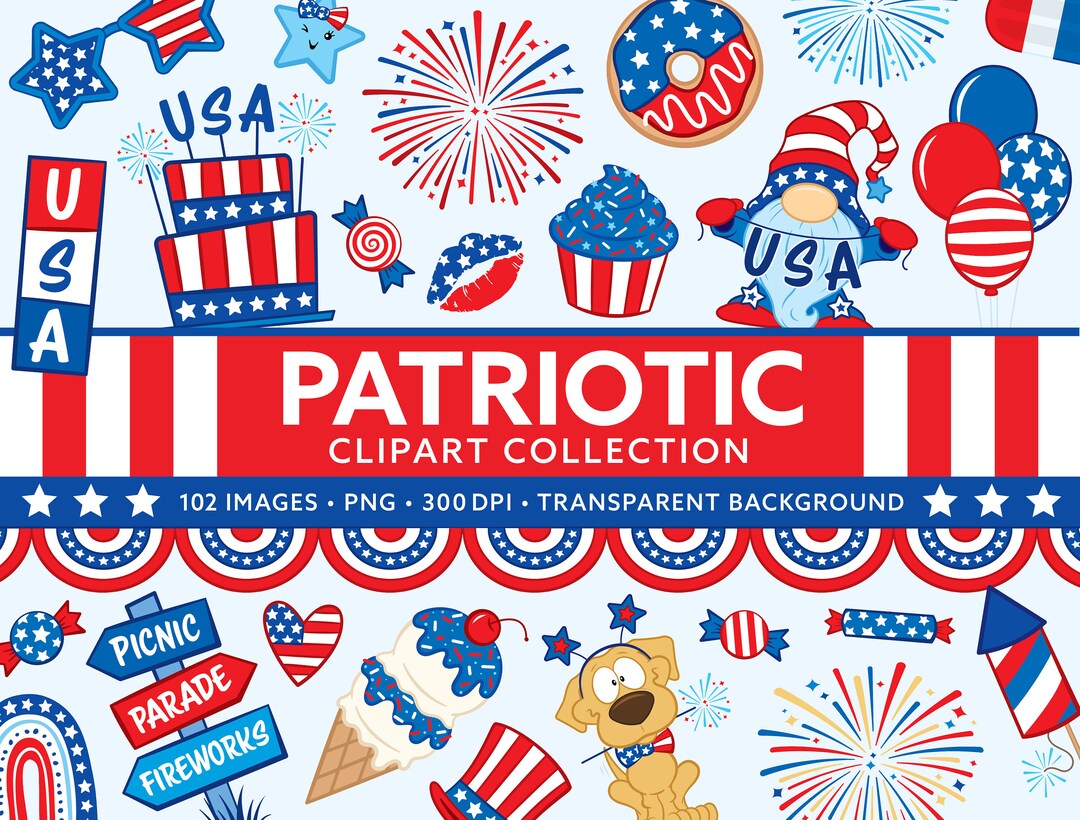 Patriotic Clip Art - 4th of July Clipart - Independence Day USA Clipart ...