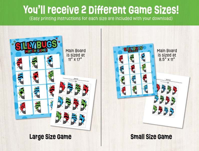 Cute Bug Match Game Printable Instant Download Matching Card Game Party ...