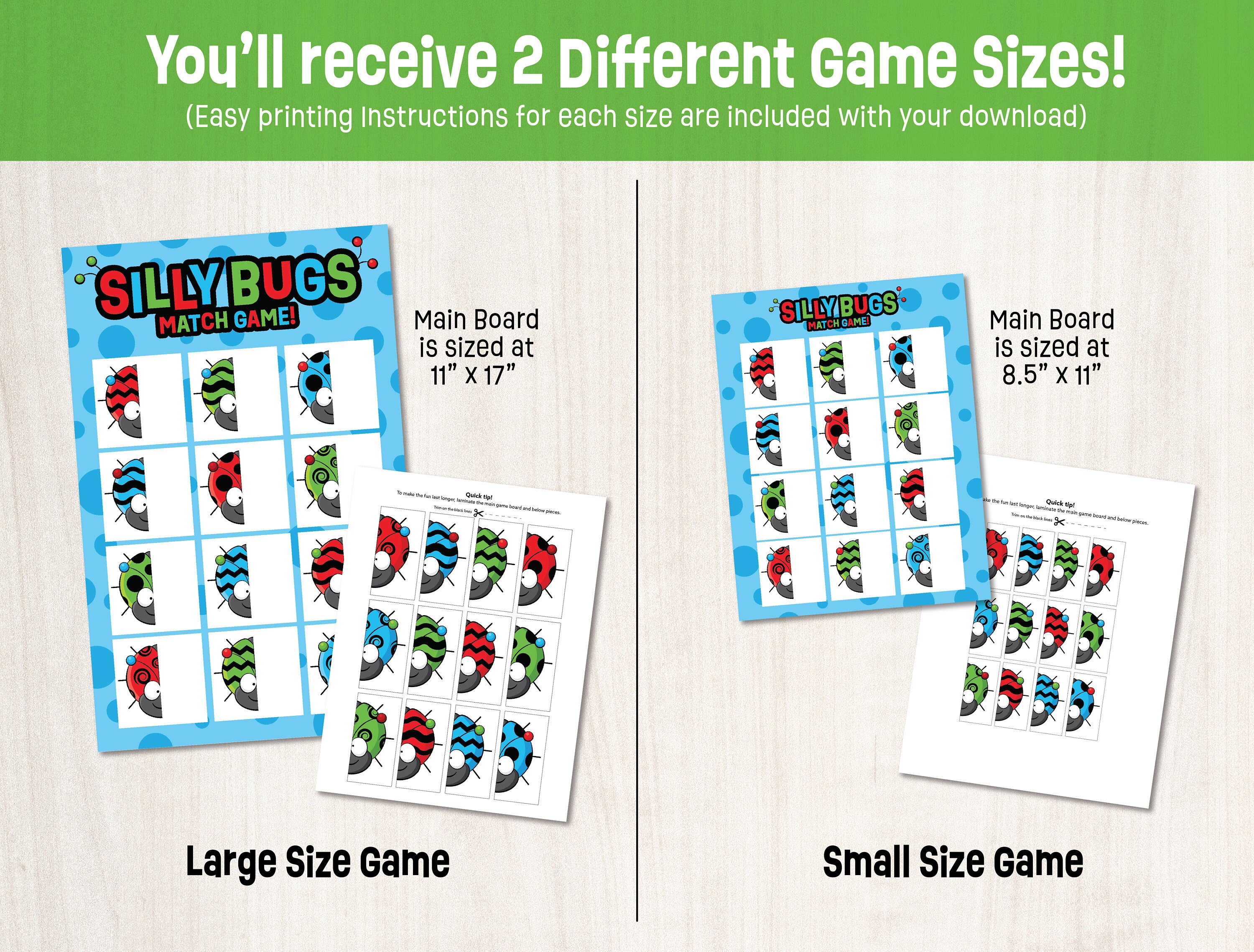 Cute Bug Match Game Printable - Instant Download - Matching Card Game ...