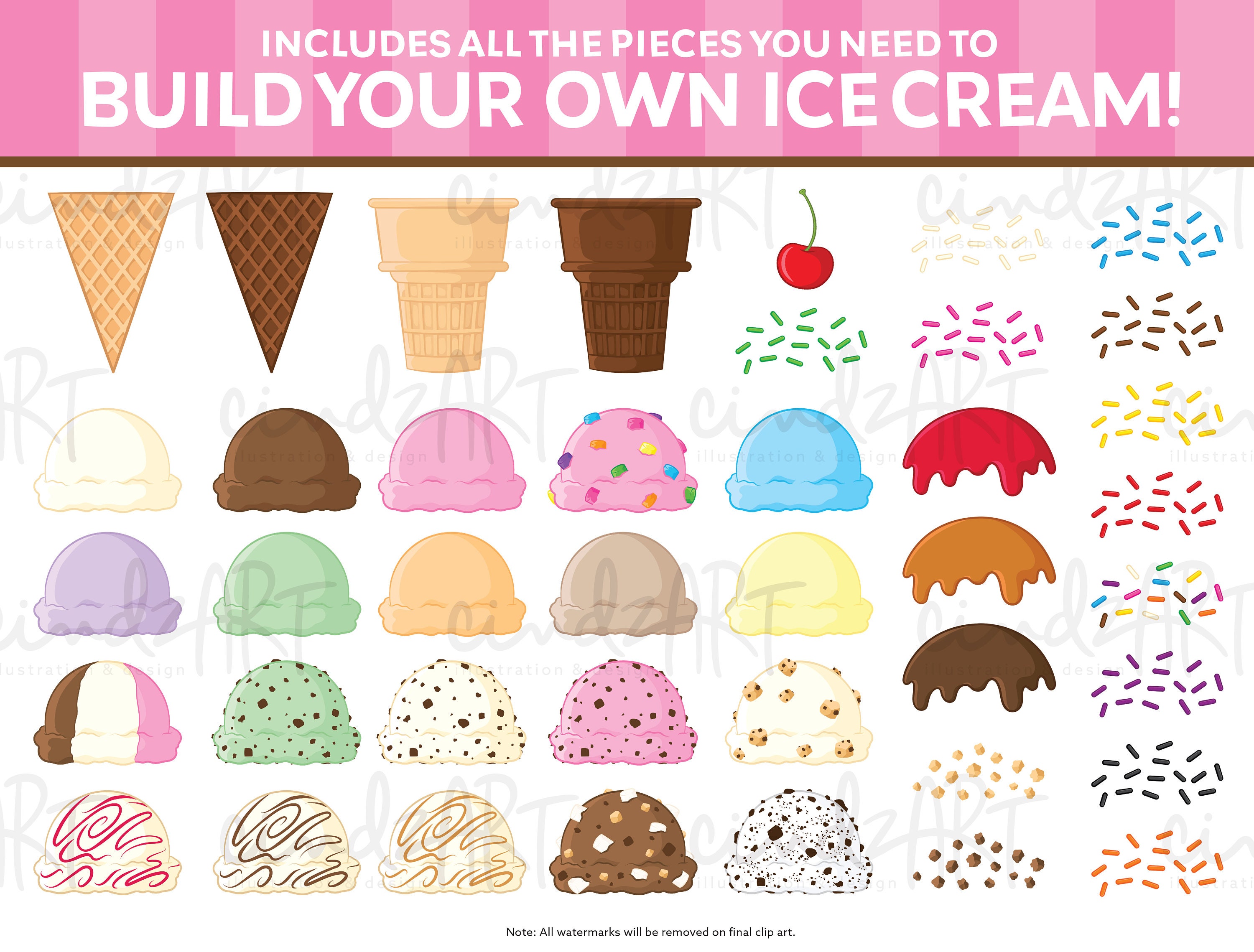 Ice Cream Shop Commercial Use Clipart Cute Dessert Clip Art Popsicle ...