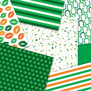 St. Patrick's Day Digital Paper Set - Saint Patrick's Seamless Pattern ...