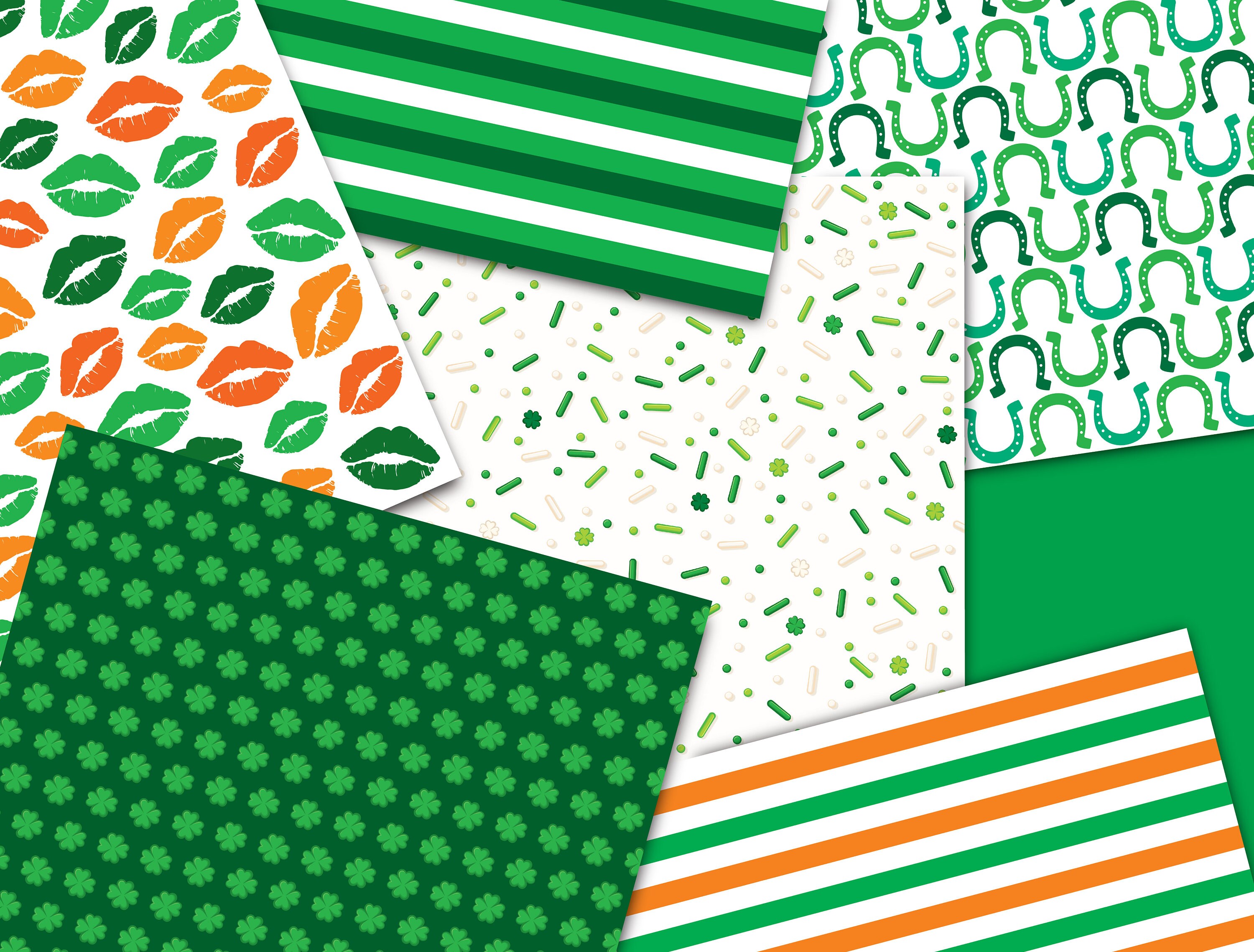 St. Patrick's Day Digital Paper Set Saint Patrick's - Etsy
