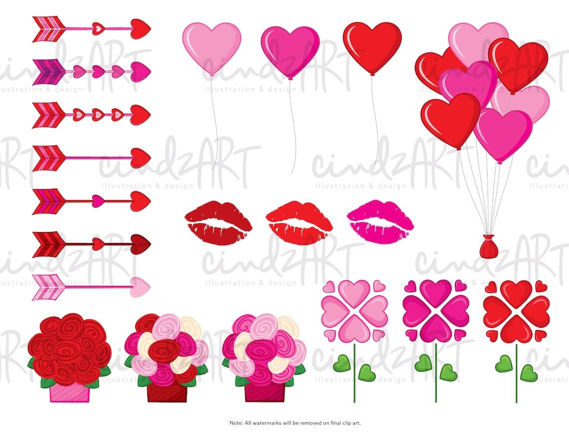 Cute Valentine's Day Clip Art Valentine Clipart Candy - Etsy