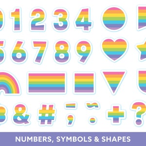 Rainbow Alphabet Number Symbol Clipart Collection - Colorful Borders ...