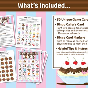 Ice Cream Shop Bingo Game Printable - Ice Cream Baby Shower Game - Ice ...