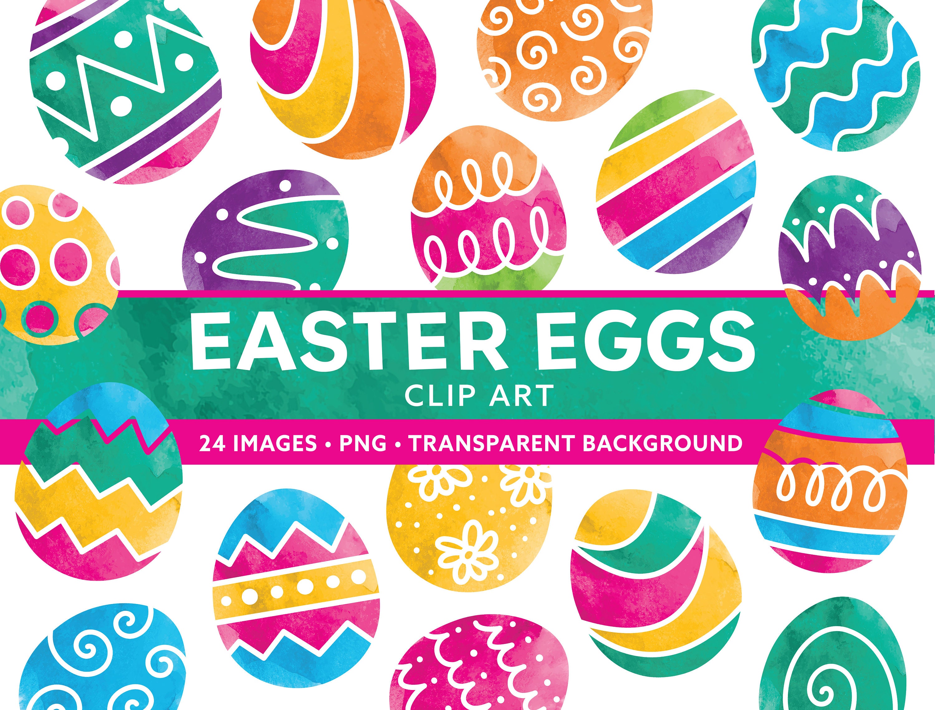 Easter Egg Watercolor Clipart Cute Colorful Easter Egg PNG Easter Egg ...