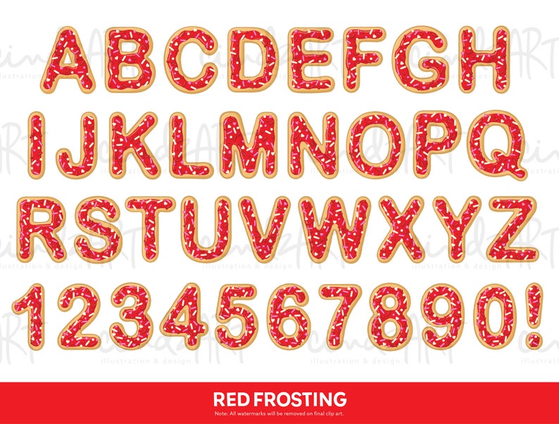 Valentine Cookie Clipart Instant Download Valentine's Day Font ...