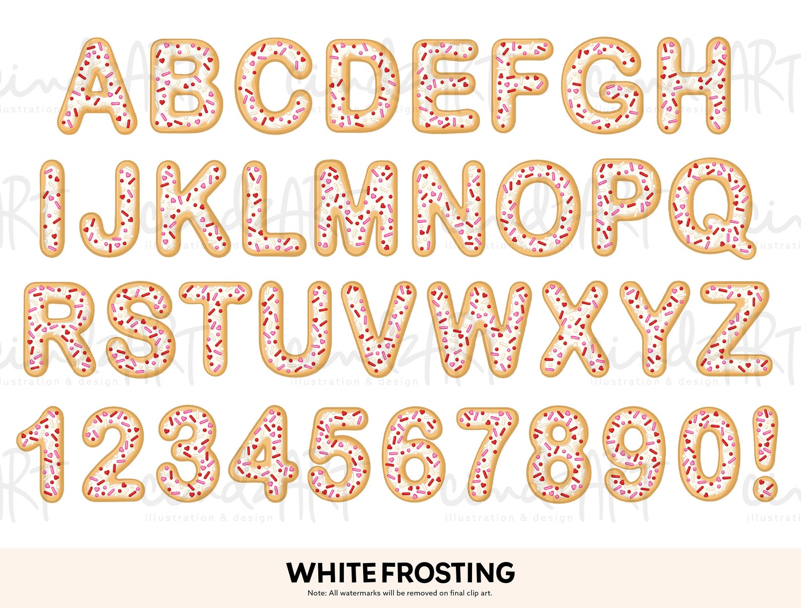 Valentine Cookie Clipart Instant Download Valentine's Day Font ...