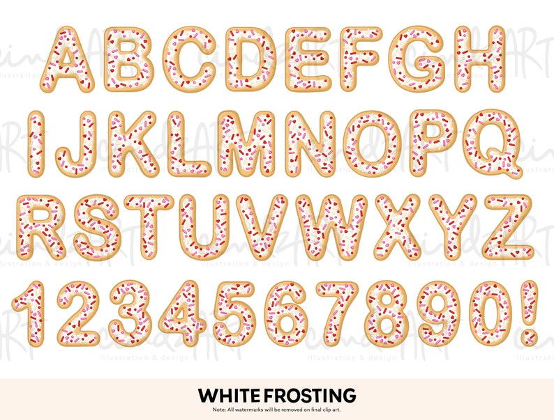 Valentine Cookie Clipart Instant Download Valentine's Day Font ...