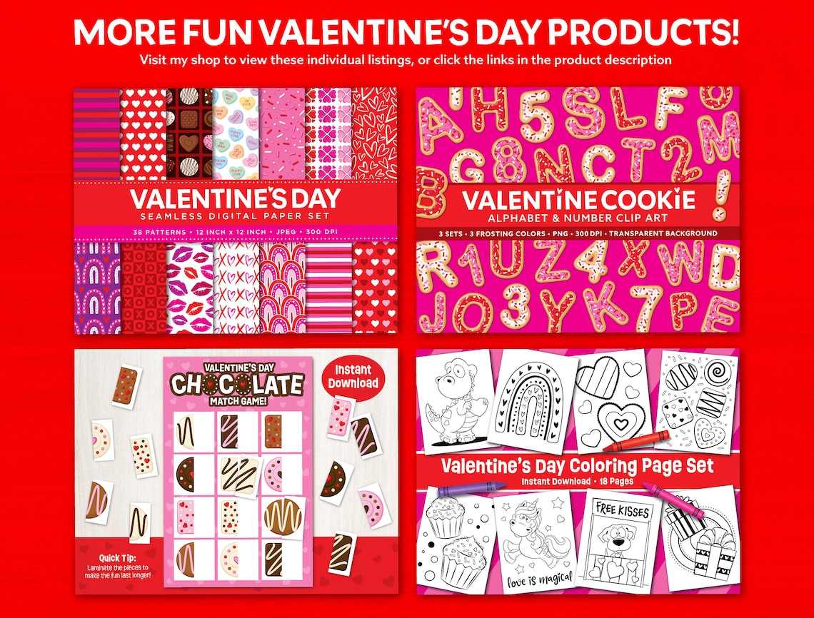 Cute Valentine's Day Clip Art Valentine Clipart Candy - Etsy