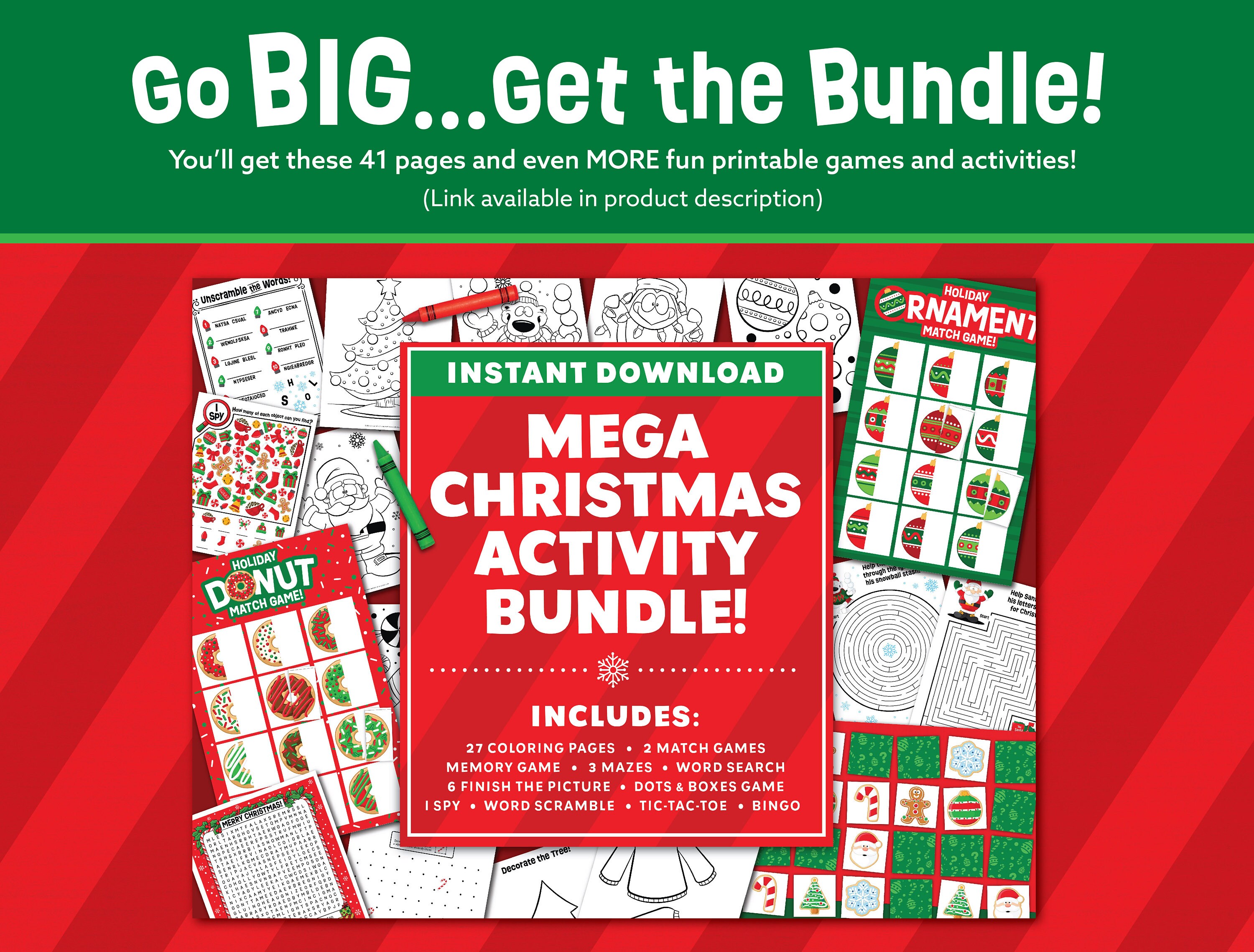 Kids Christmas Activity Bundle - Christmas Party Games for Kids ...