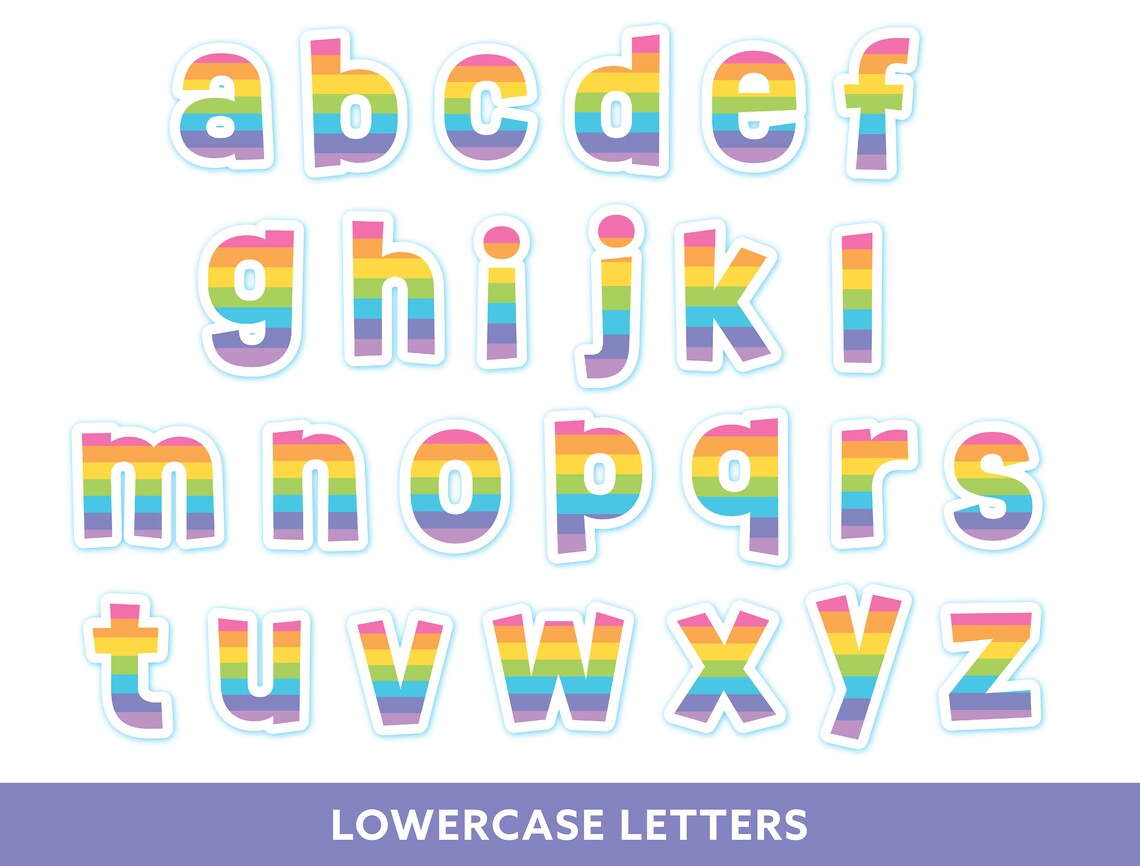Rainbow Alphabet Number Symbol Clipart Collection Colorful Borders ...
