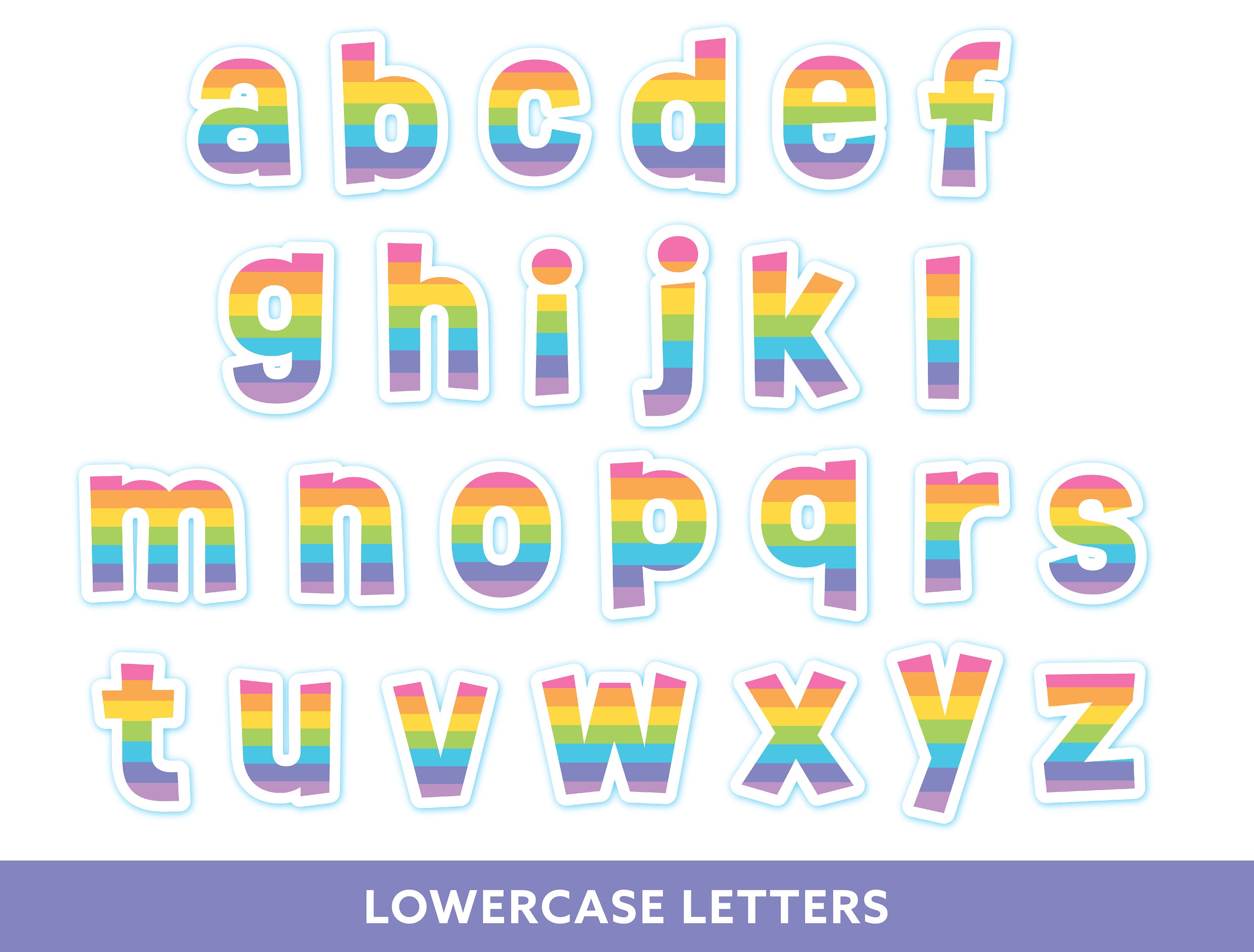Rainbow Alphabet Number Symbol Clipart Collection Colorful Borders ...