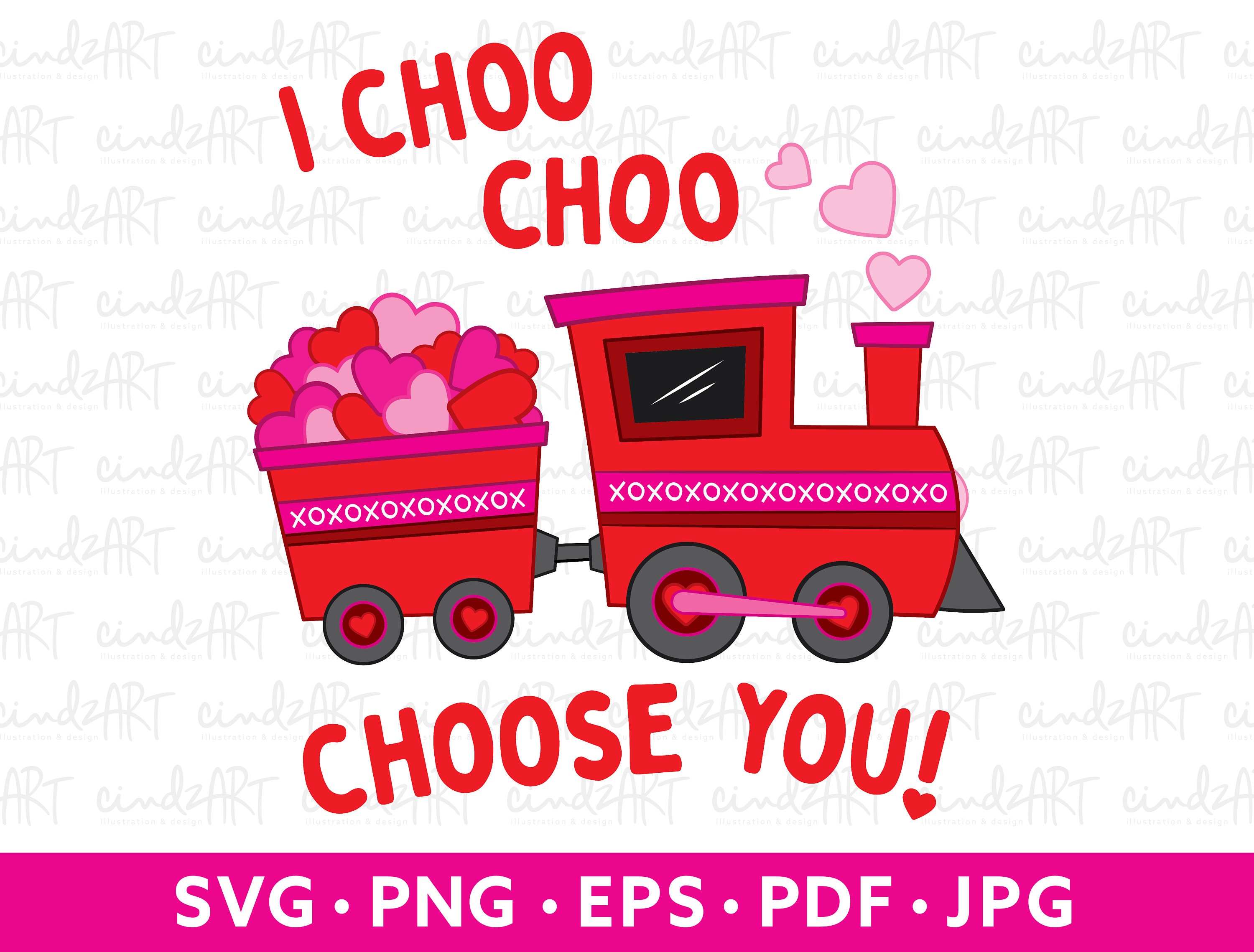 Valentine Love Train SVG Valentine's Choo Choo Cute PNG Kid Baby ...