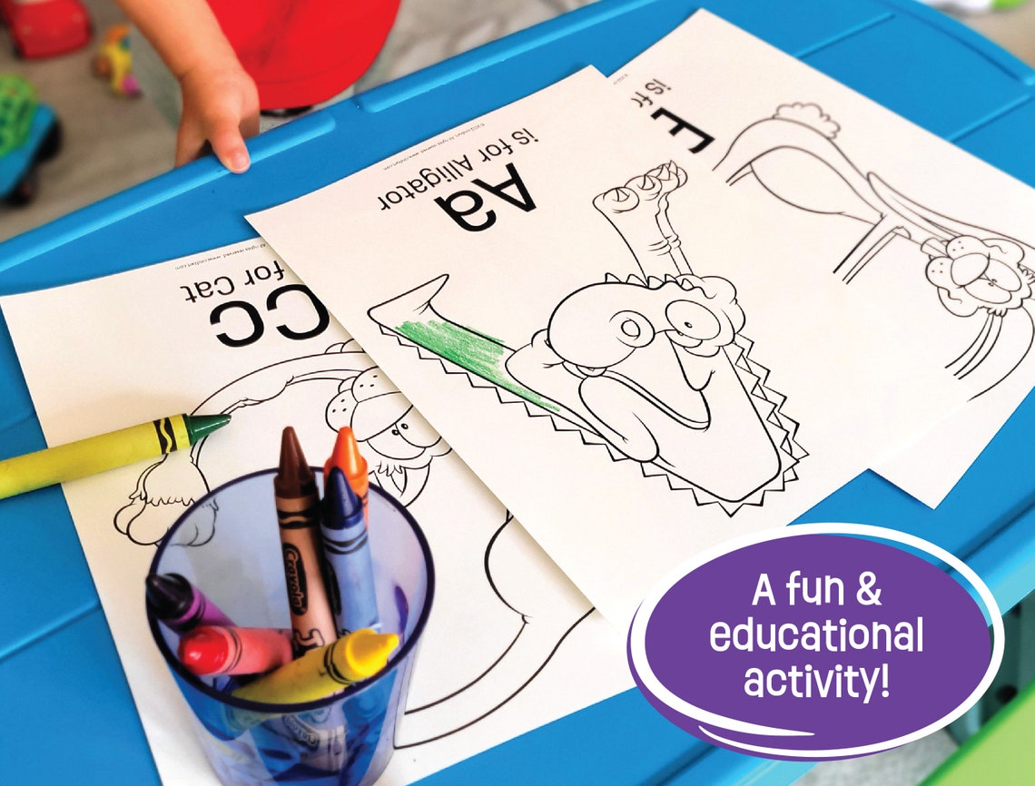 Animal Alphabet Coloring Pages Instant Download Educational Activity ...