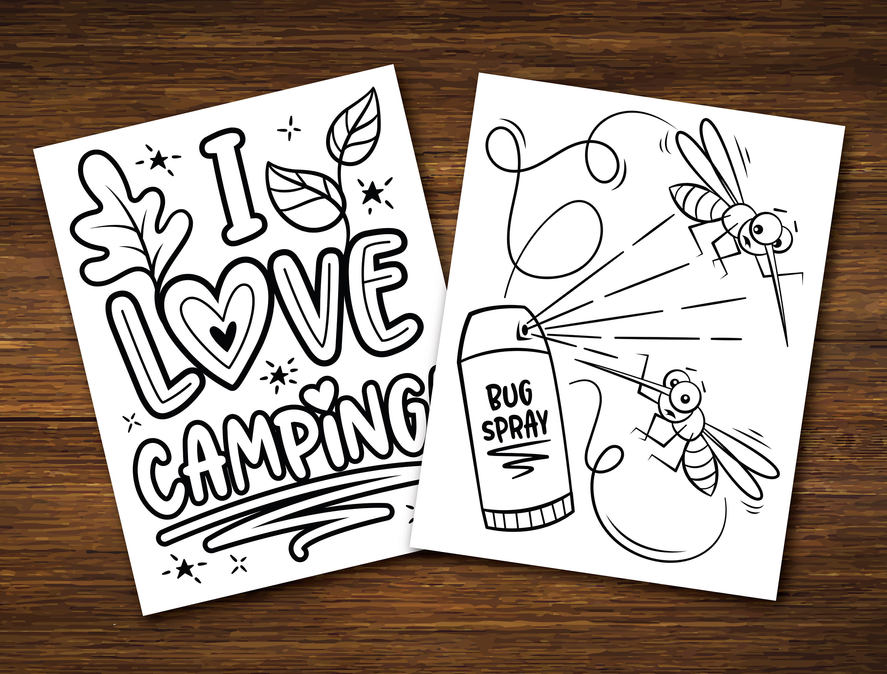 Camping Coloring Page Set Instant Download Camping Kids Coloring ...