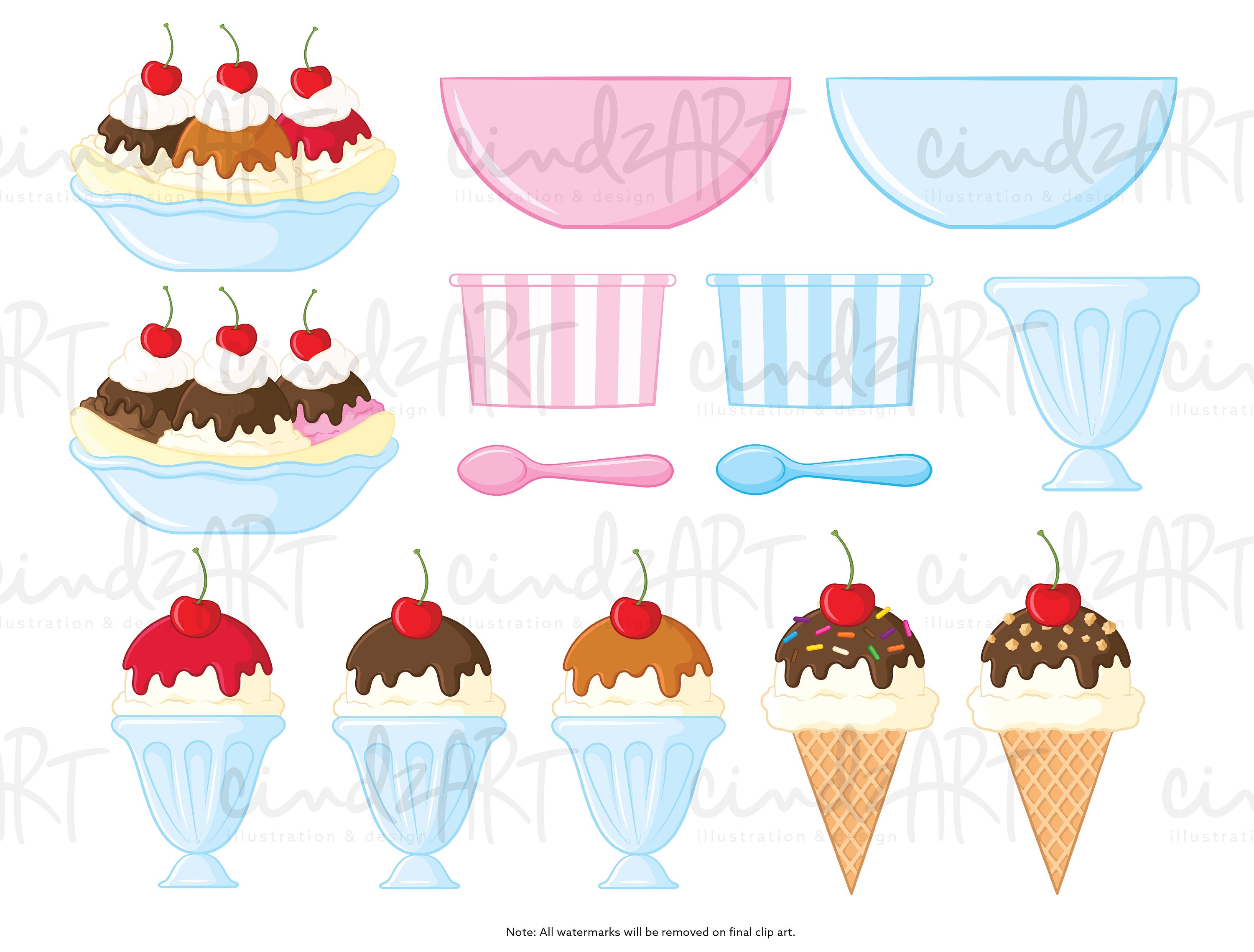Ice Cream Shop Commercial Use Clipart Cute Dessert Clip Art Popsicle ...