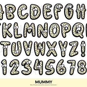 Halloween Alphabet Number Clipart - Instant Download PNG - Make Your ...
