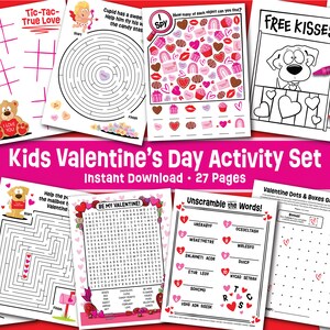 Kids Valentine's Day Activity Bundle - Valentine Party Kid Games ...
