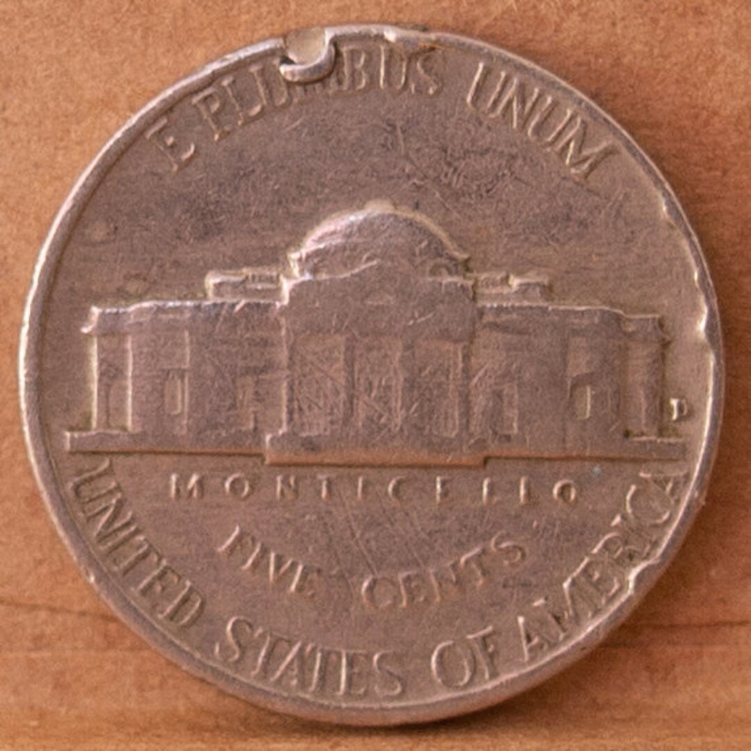 Five Cents Coin THOMAS JEFFERSON 1959 faulty, Rare Coin, Several Errors ...