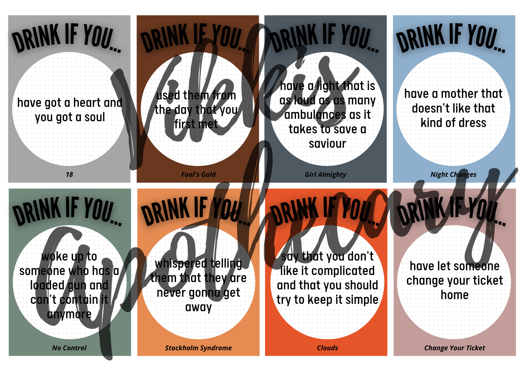 One Direction Theme Drink If You... Party Game - Etsy