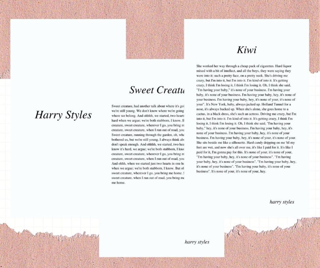 Harry Styles Debut Album Lyric Prints - Etsy
