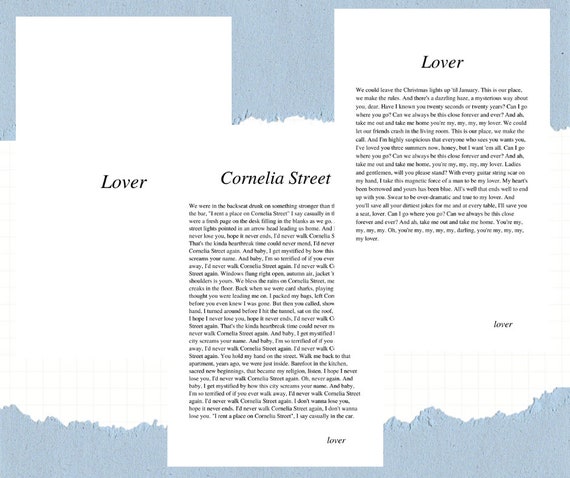 Taylor Swift Lover Album Lyric Prints - Etsy