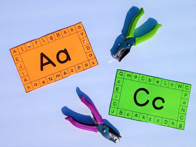 ABC Alphabet Hole Punch Cards - Etsy