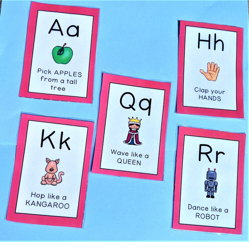 ABC Alphabet Movement Cards - Etsy