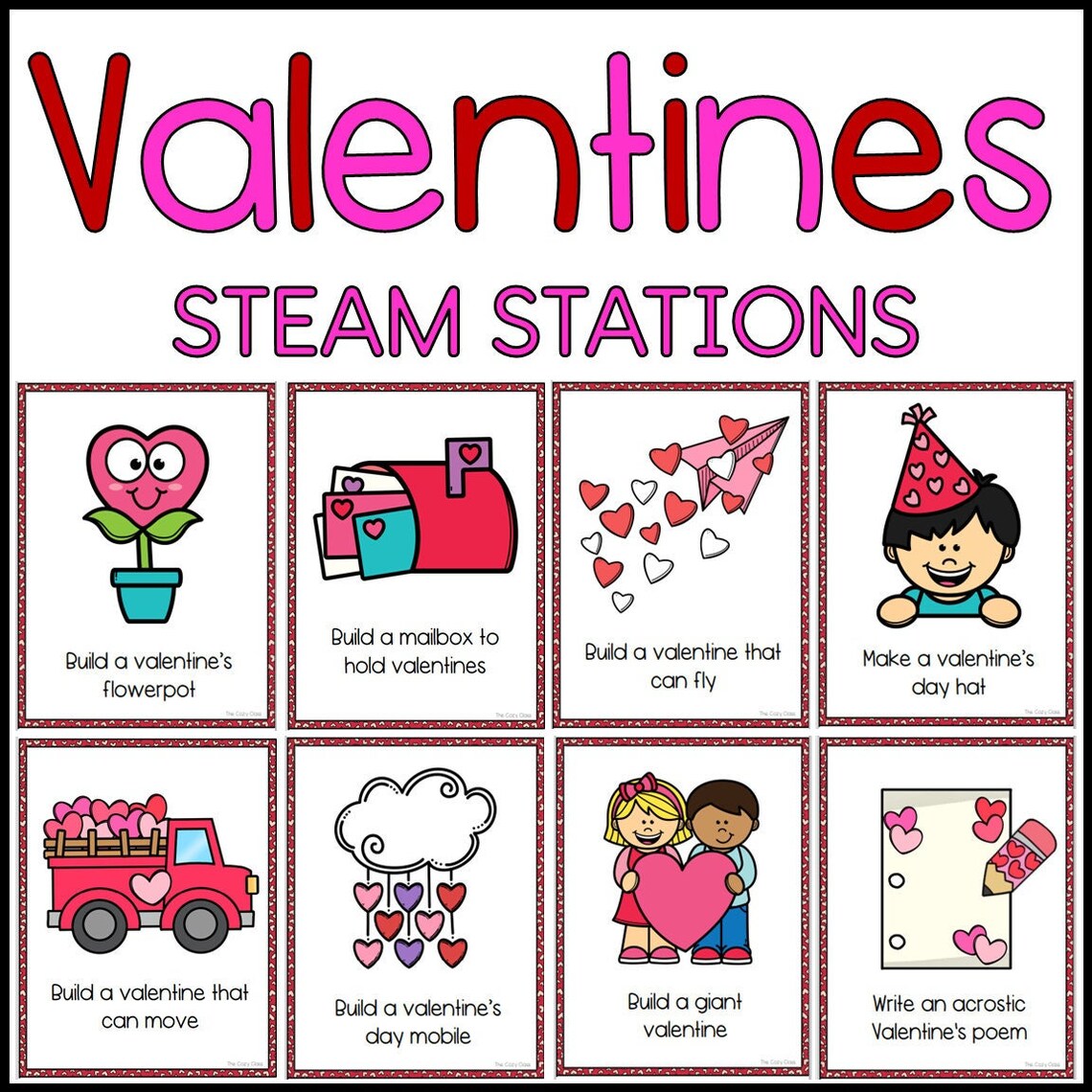 Valentines No Prep STEAM Challenges for February STEM Stations - Etsy