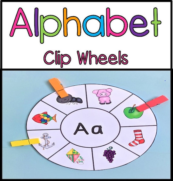 ABC Alphabet Clothespin Clip Card Wheels for Beginning Sounds - Etsy