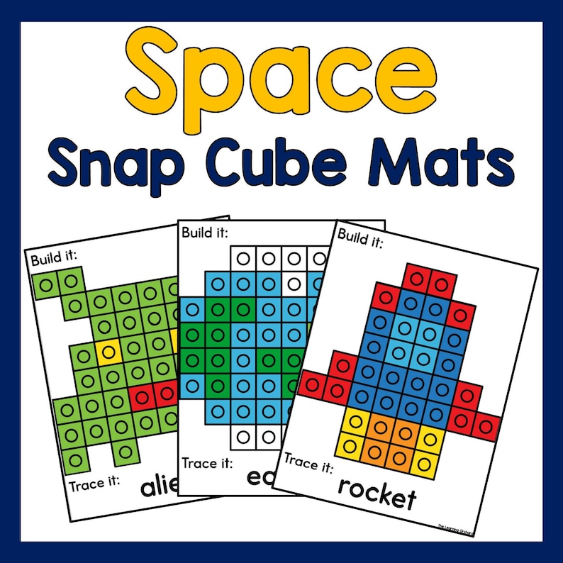 Solar System Space Fine Motor Snap Cube Mats for Preschool and ...