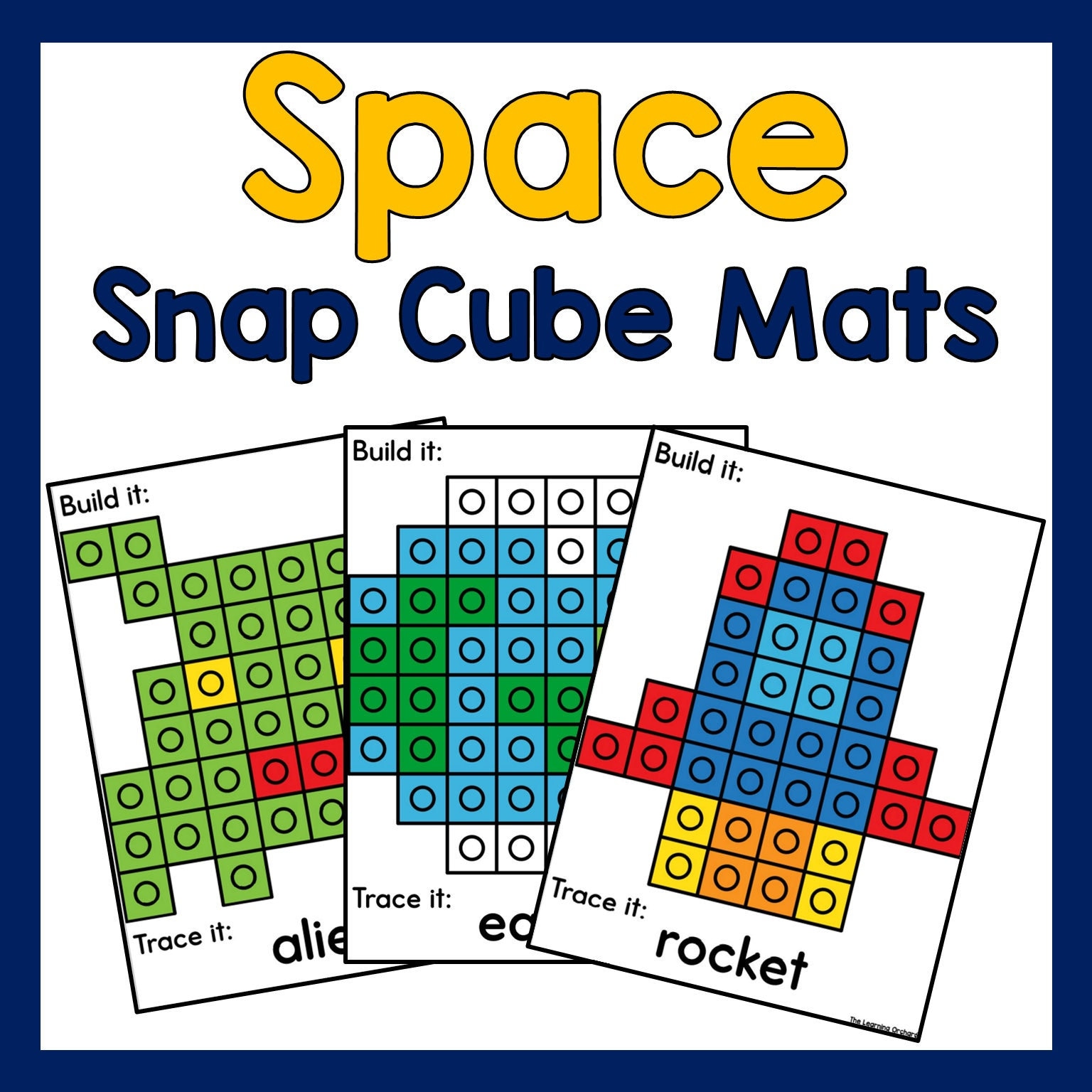 Solar System Space Fine Motor Snap Cube Mats for Preschool and ...