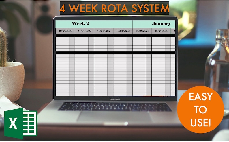 4 Week Rota System | Excel Spreadsheet | Automatic Calculations ...