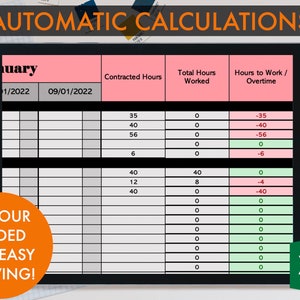 4 Week Rota System | Excel Spreadsheet | Automatic Calculations ...